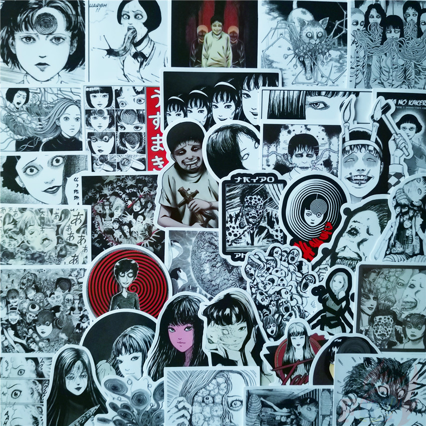 106Pcs/Set Junji Ito Classical Horror Comics Series A Stickers Manga ...