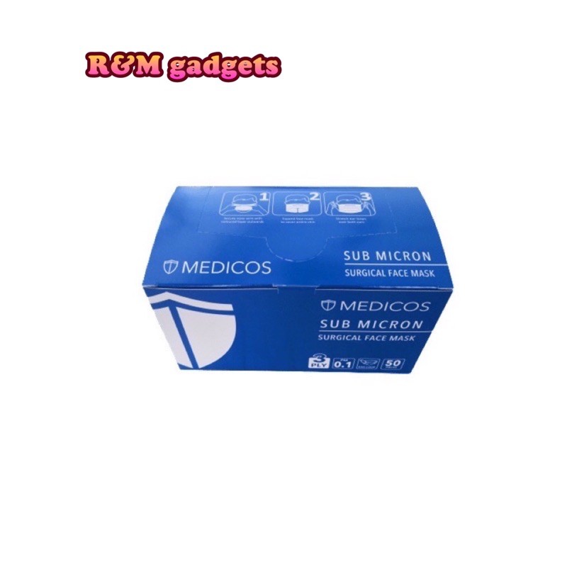 MEDICOS 3PLY MASK SURGICAL FACE MASK ( 50 PCS PER BOX ) | Shopee Malaysia