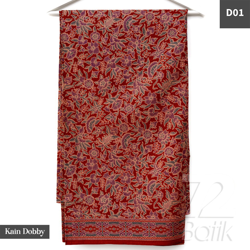 UNGU MERAH PREMIUM BATIK FABRIC Dobby Flower Motif Red Burgundy Purple ...