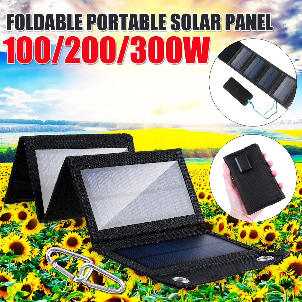 5V 100W/200W/300W USB Foldable Solar Panel Portable Flexible Small ...