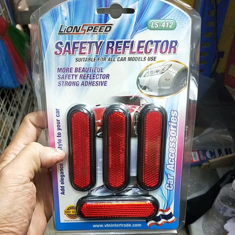 Red Reflective Ruby With Oval Black Border Built-In Adhesive Paste ...