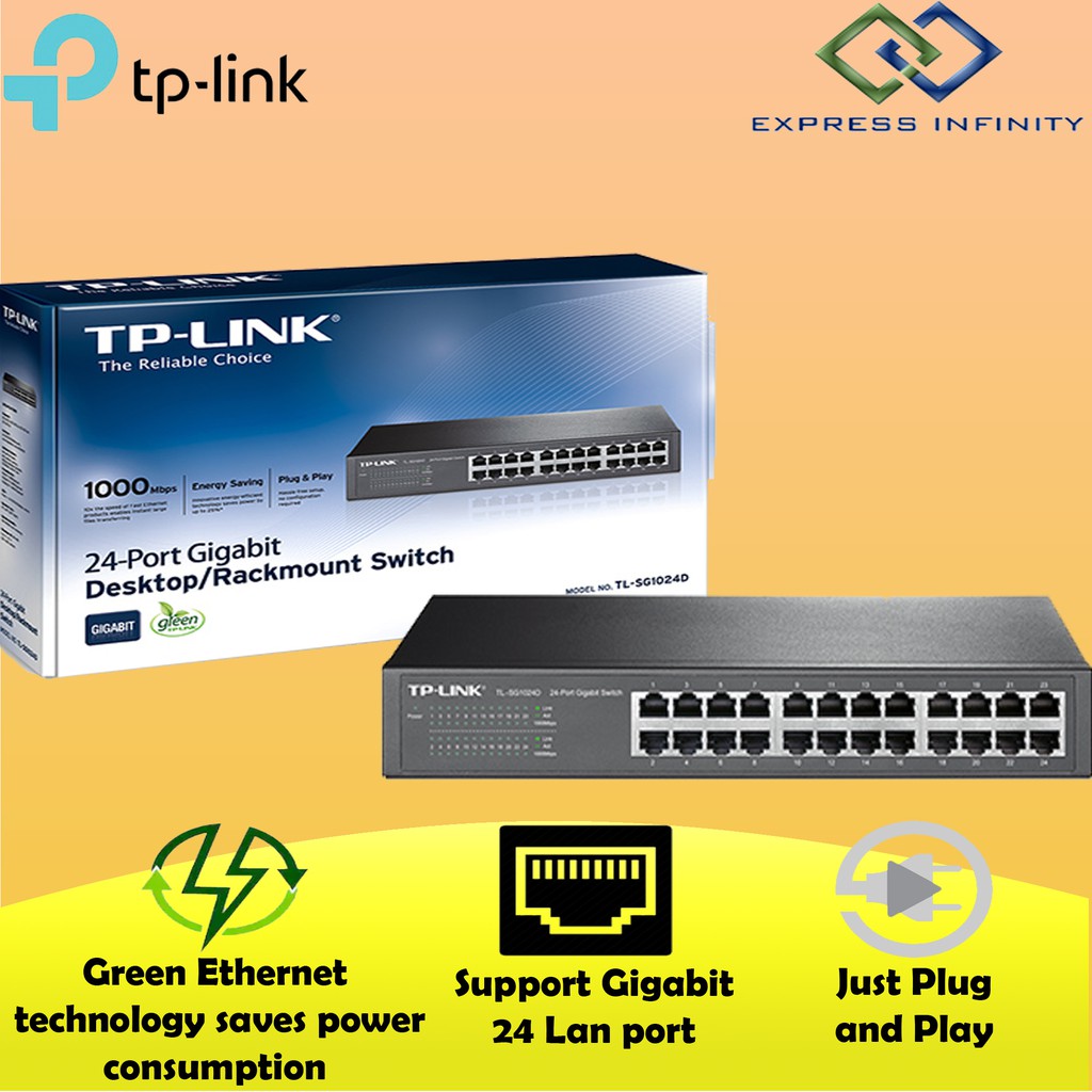 TP-Link tplink TL-SG1024D 24-Port Gigabit Desktop Rackmount Switch ...