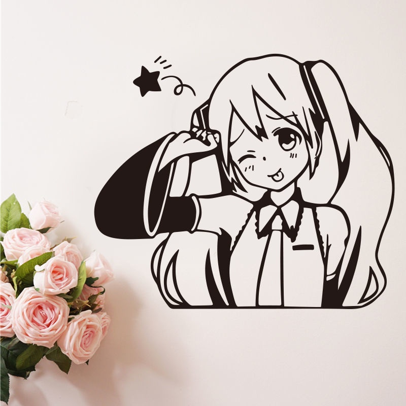 MIKU Anime PC Case Stickers Cartoon Waterproof Computer Host Decal ...