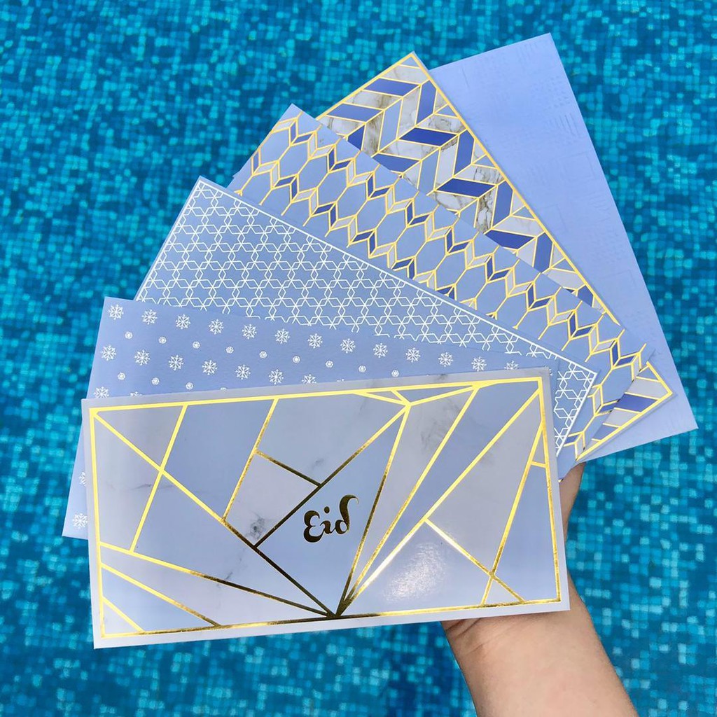Sampul Duit Raya | Linea in Blue (6pcs / set) | Shopee Malaysia