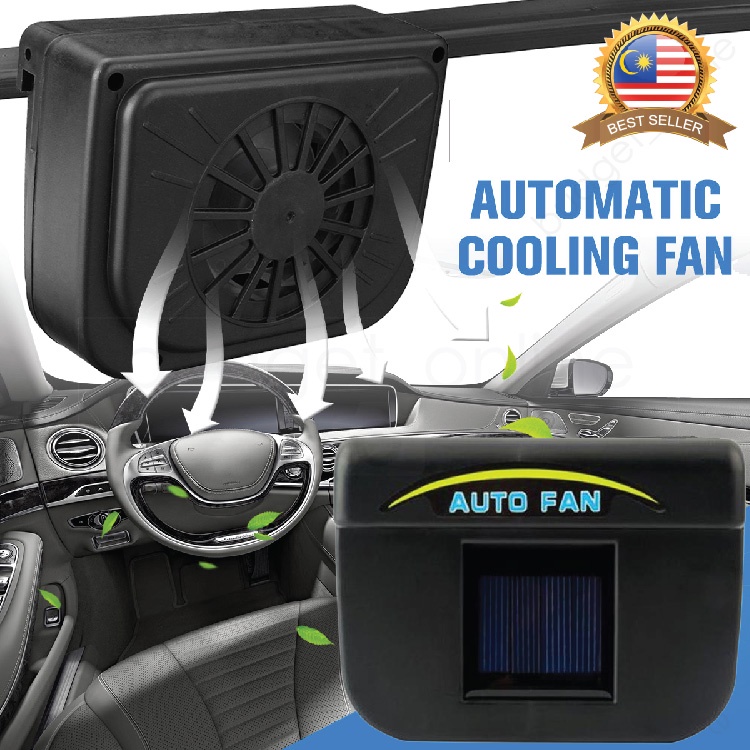 Solar Powered Car Fan Window Air Vent Auto Cooler Ventilation System ...