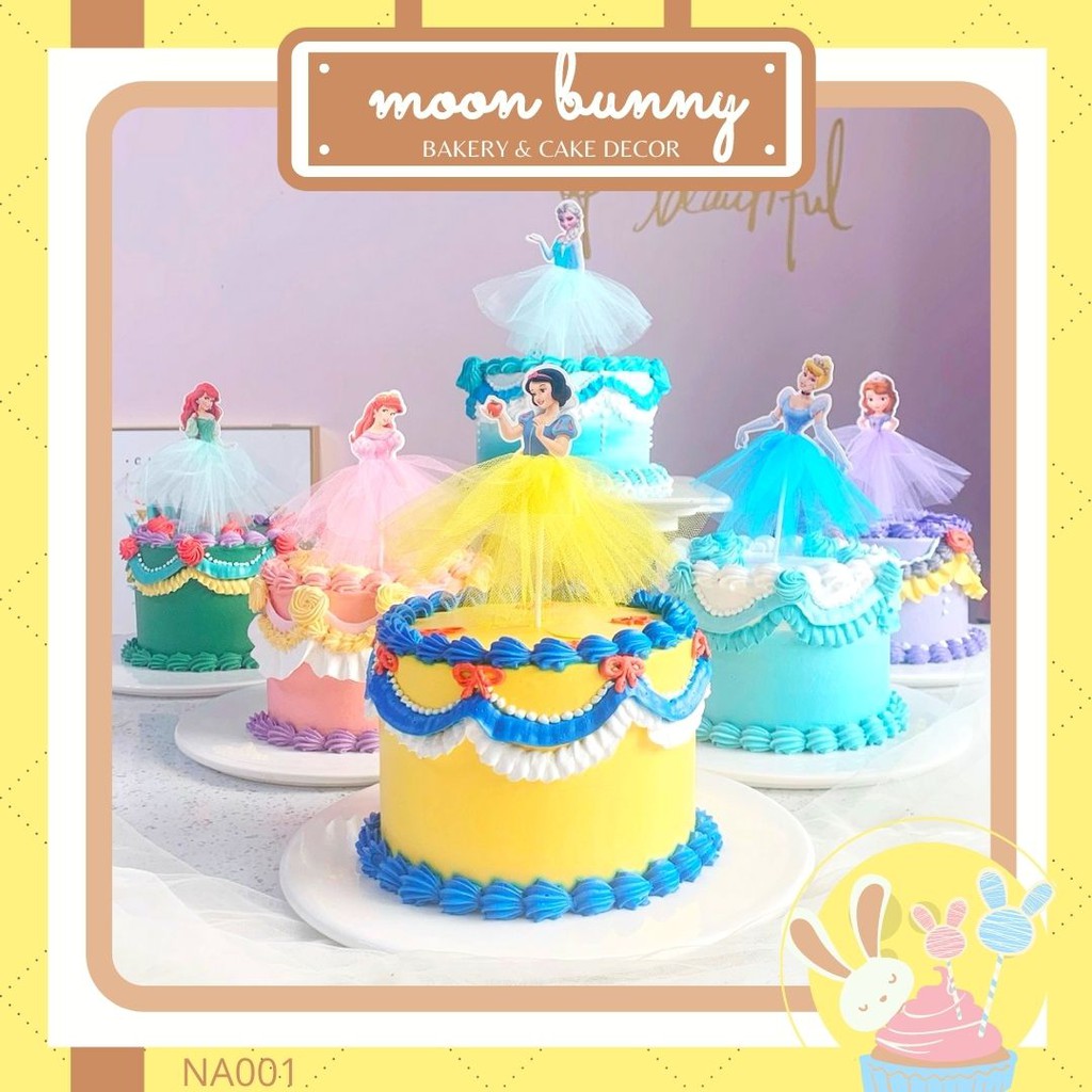Disney Princess Cake Topper Elsa Mermaid Snow White Sofia Skirt Cupcake ...