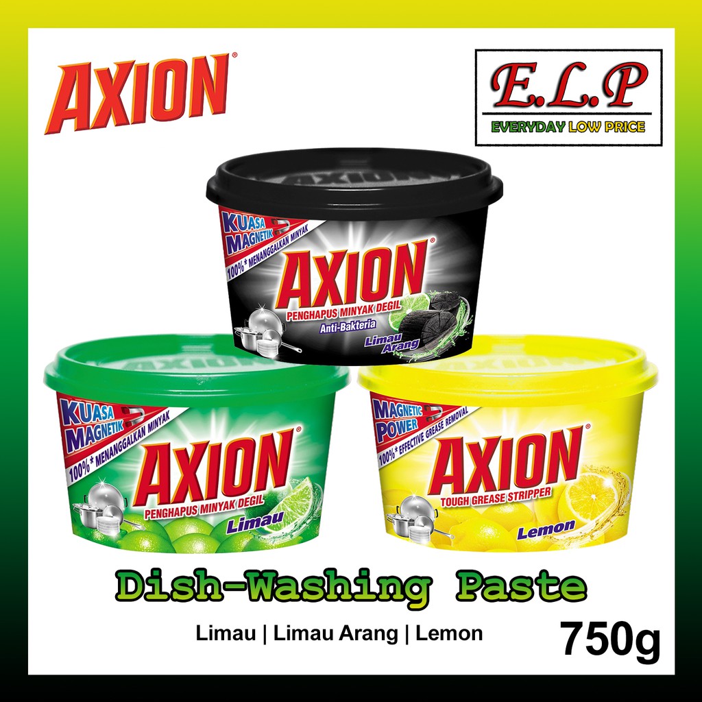 Axion Dishwashing Paste Lime & Lime Charcoal & Lemon 700g | Shopee Malaysia