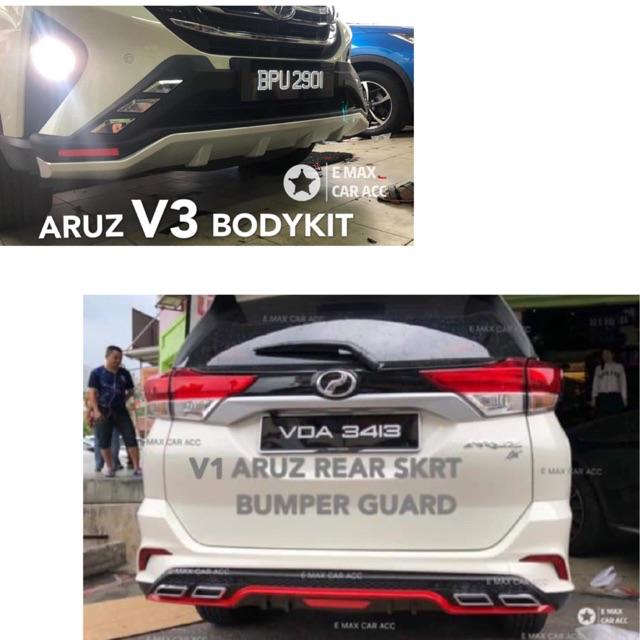 PERODUA ARUZ V1 BODYKIT/ FRONT + REAR BUMPER PROTECTOR GUARD SKIRT 2pcs ...