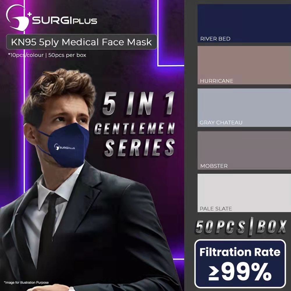 Brand New Dark' Series Adults Surgiplus KN95 Medical Grade Individual ...