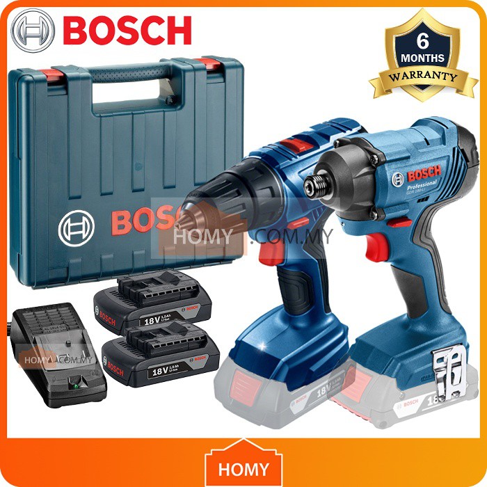 BOSCH Combo Set Cordless Driver Drill GSR 180-LI + Cordless Impact ...