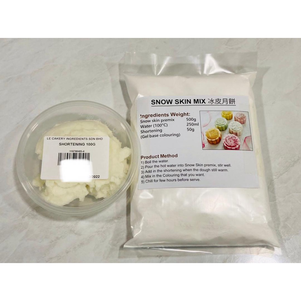 Snow Skin Mooncake Premix (500g) Shortening (100g) snowskin 冰皮月饼混合粉 白油 ...
