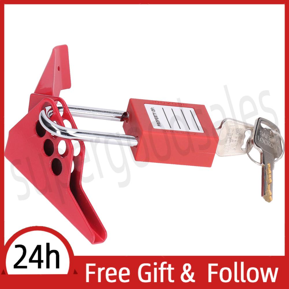 Supergoodsales Lockout 6 Hole Security Hasp Small Ball Valve Lock With ...