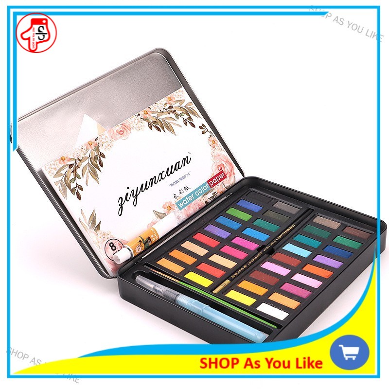 SHOP AS YOU LIKE 36 Colors Solid Watercolor Artist Paint Set Painting ...