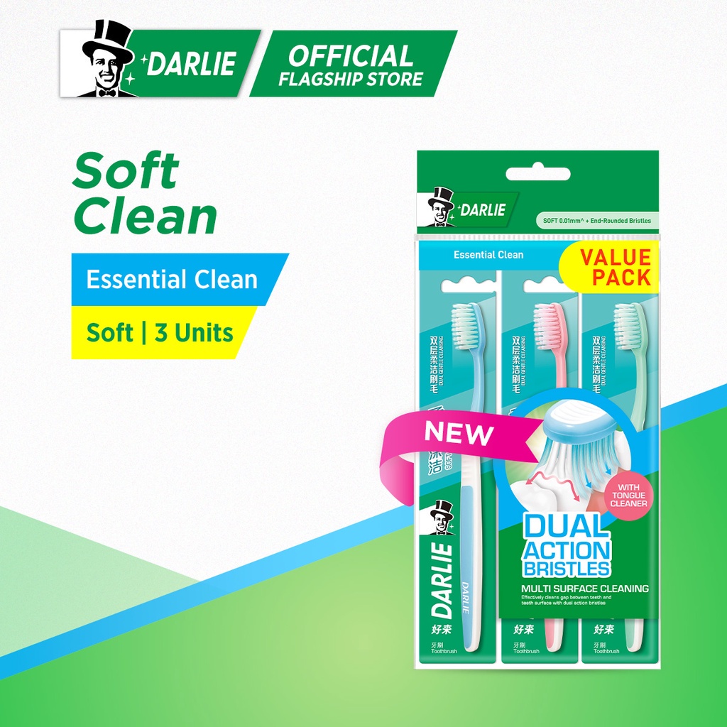 Darlie Soft Clean Toothbrush (Soft) 3 Units Value Pack | Shopee Malaysia