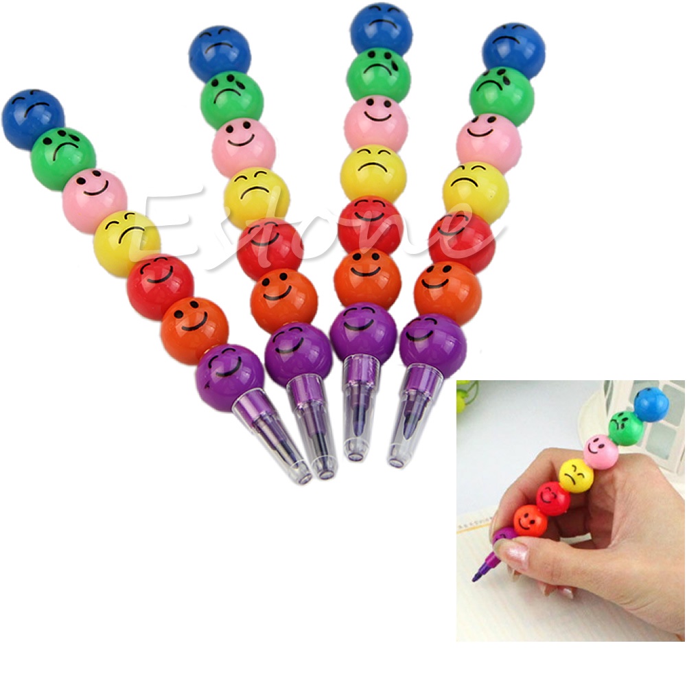 blg for Creative Stackable Colorful Crayons Pens Smile Face Barrel ...