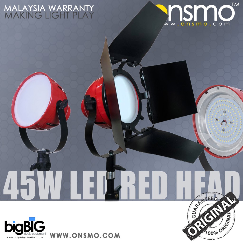 (NEW) Onsmo Red Head LED RL-45 45W Studio Light Kit Set for Videography ...