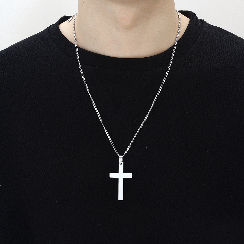 Gold Silver Link Chain Prayer Necklace / New Stainless Steel Men's ...