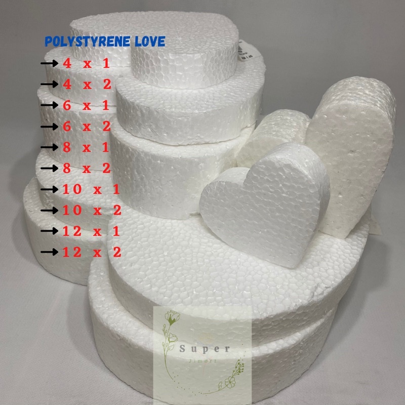 Polyfoam Heart shape/Foam Hiasan Bekas Cincin/Polystyrene Foam Love ...
