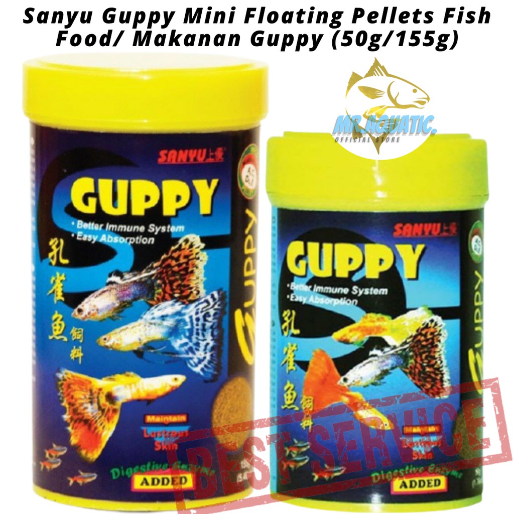 Sanyu Guppy Mini Floating Pellets Fish Food/ Makanan Guppy (50g/155g ...