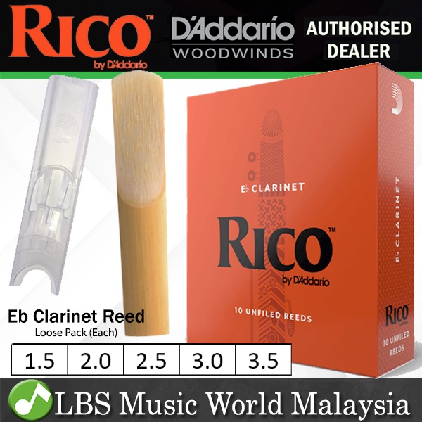 Rico by D'addario Eb Clarinet Reed Loose Pack - 1.5 / 2.0 / 2.5 / 3.0 ...