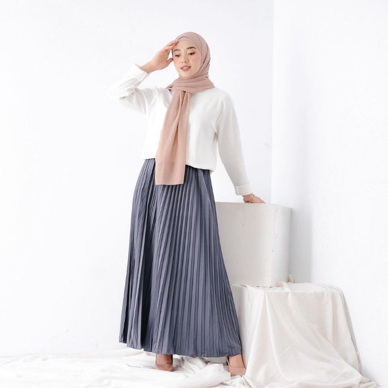 Plisket SKIRT PLEATS PREMIUM LONG MUSLIM MAYUNG UMBRELLA SKIRT MATERIAL ...