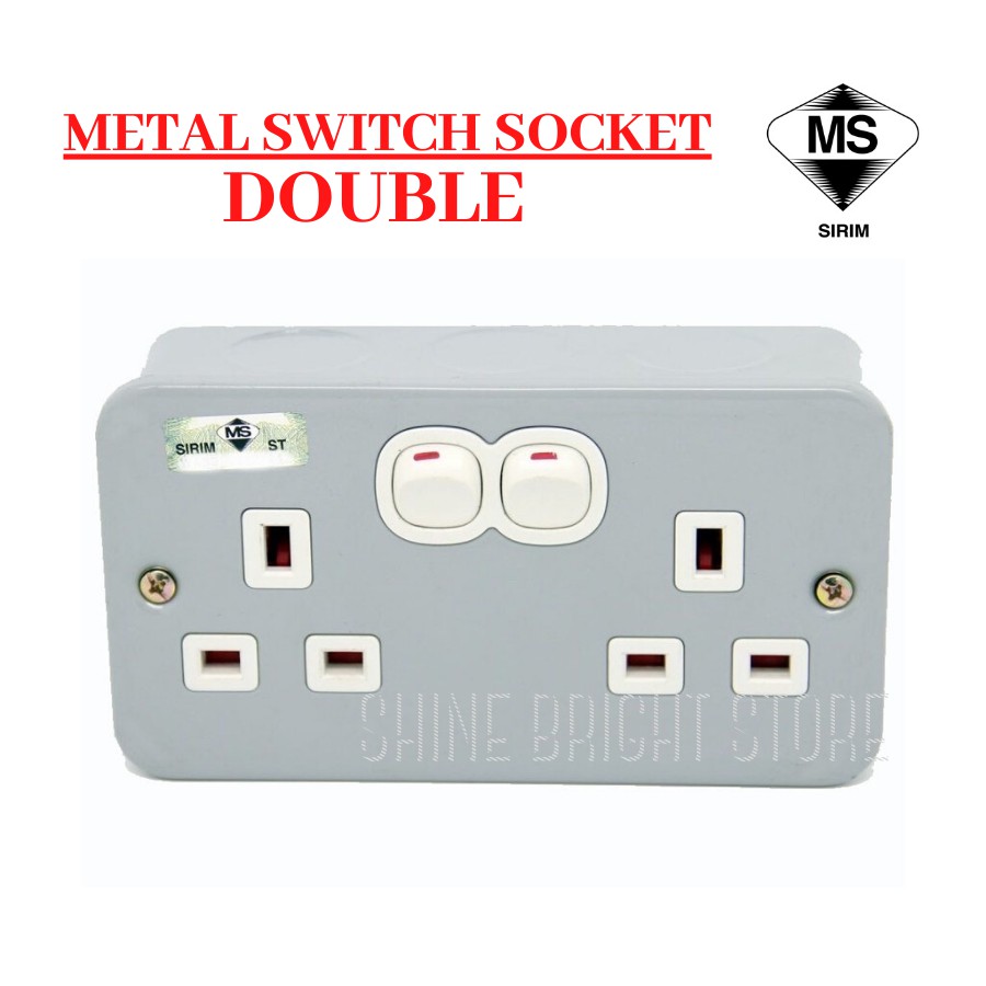 Metal Switch Socket Double 13a / 13a Industrial Switch Socket Metal ...