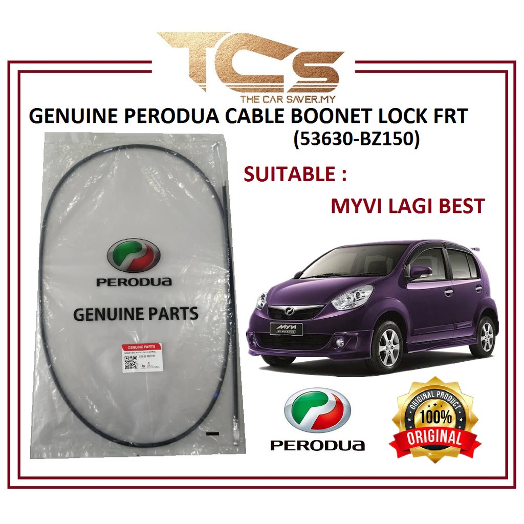 MYVI LAGI BEST CABLE BONNET LOCK FRONT GENUINE PERODUA-(53630-BZ150 ...