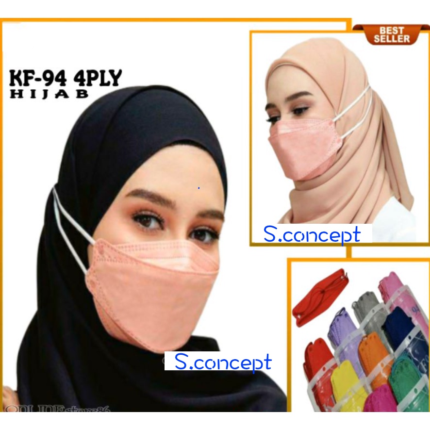 KF94 Mask Headloop 4ply non Medical Mask Hijab Mask Face Mask Head Loop ...