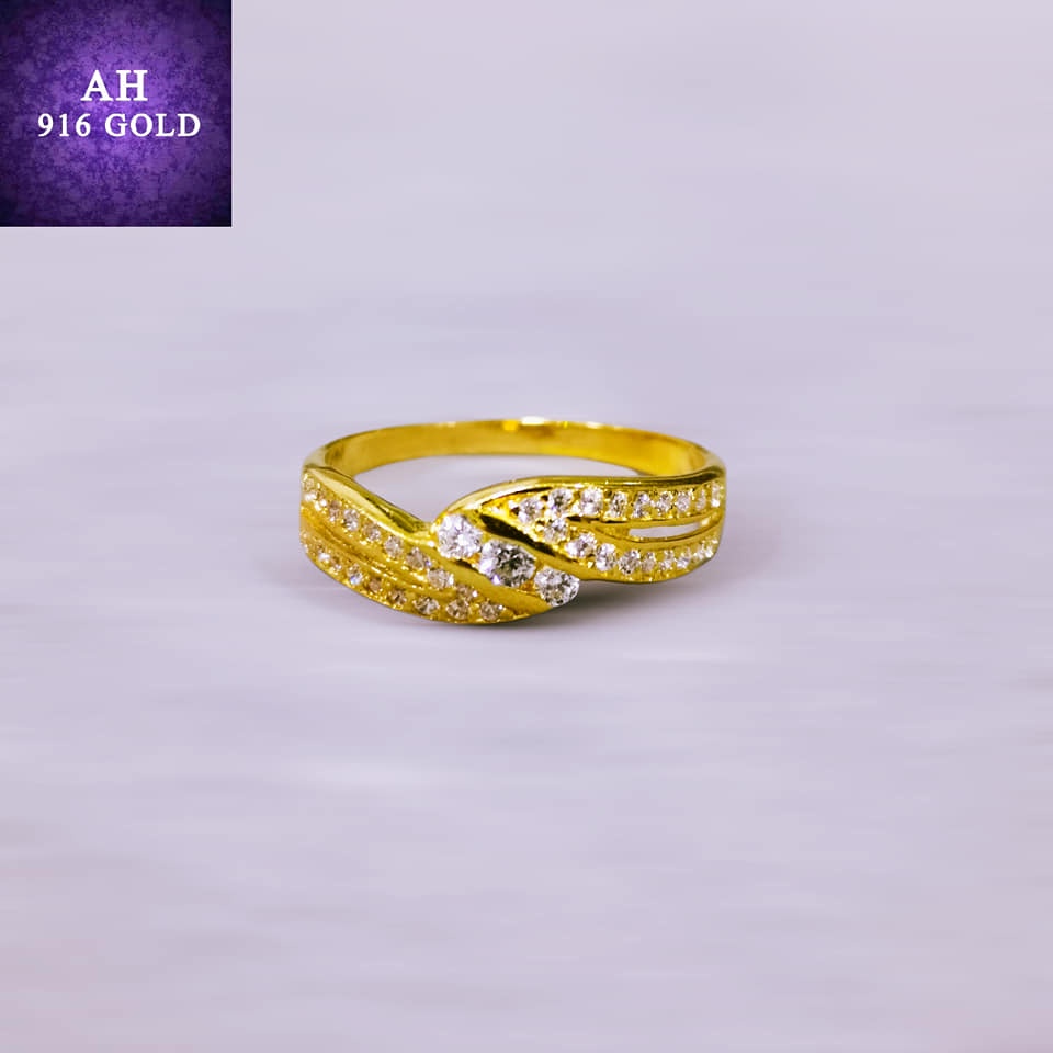 Cincin Tunang Emas 916 Size 16/Merisik/Kahwini/Nikah/Engagement Ring ...