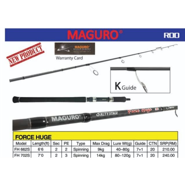 MAGURO FORCE HUGE ( Spining Rod ) | Shopee Malaysia