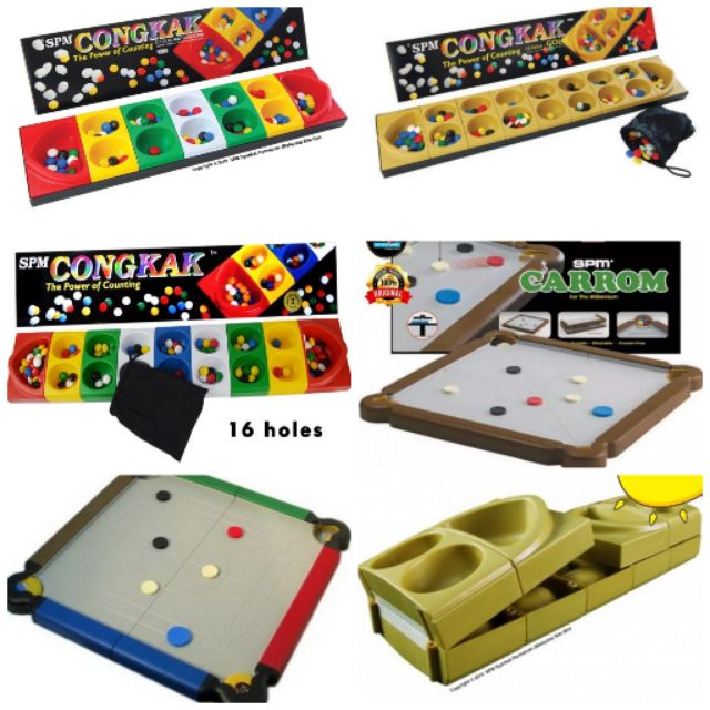 Boardgames- Carrom board Congkak Junior 12 holes 16 holes Foldable ...