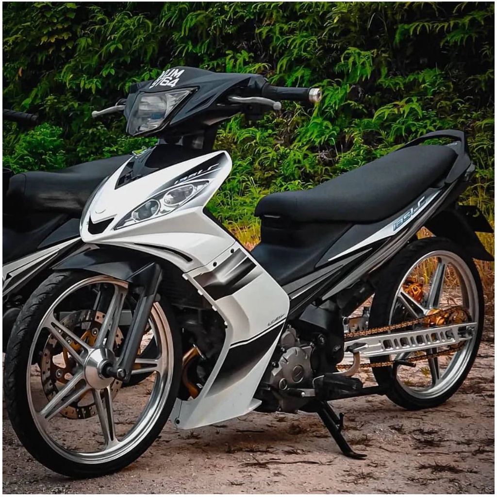 COVERSET BODYSET YAMAHA LC LC135 V1 PUTIH HITAM ORIGINAL HONG LEONG ...