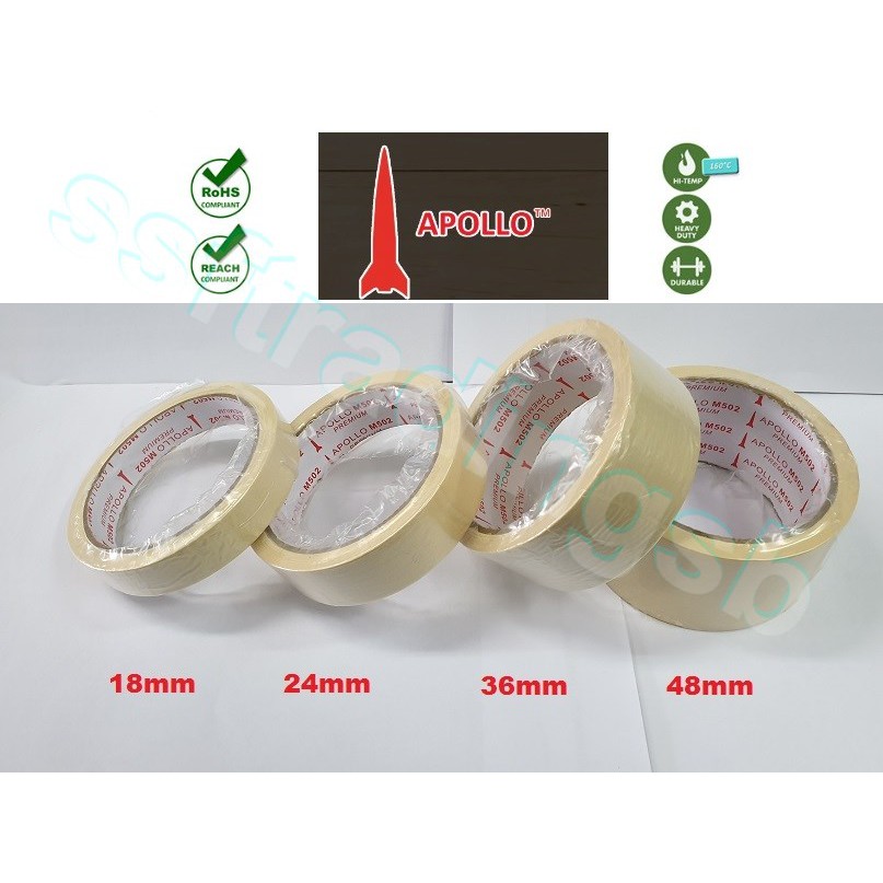 APOLLO MASKING TAPE / APOLLO M502 MASKING TAPE / APOLLO 18 YRDS PREMIUM ...
