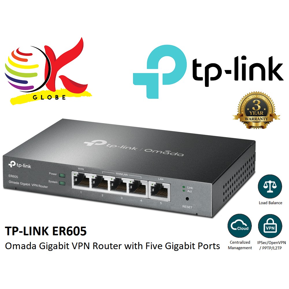 TP-LINK TL-R470T+ / OMADA ER605 (TL-ER605) STD 5-PORT MULTI WAN DESKTOP ...