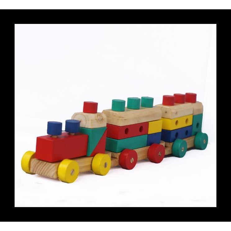 New Educational / Children 's Toys - Wooden Blocks - Train 5 In 1 ...