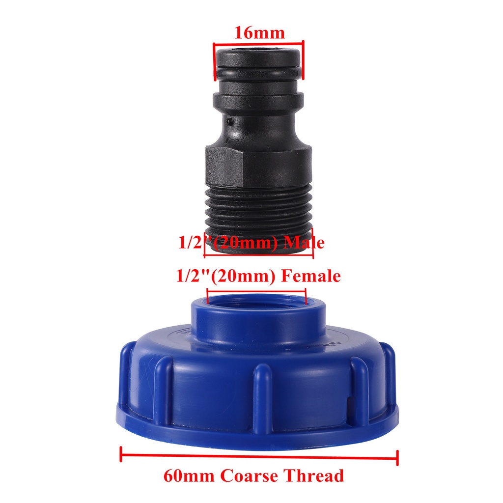 IBC Tank Adapter S60 Coarse Thread Tap Valve Replacement Fitting Ton ...