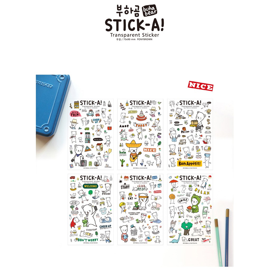 Buha Bear Sticker Set (6pcs) | Shopee Malaysia