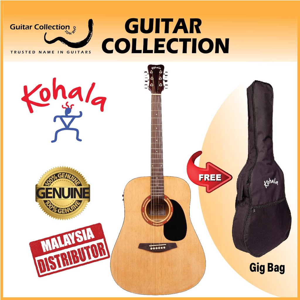 Kohala KG100SE 4/4 Full Size Acoustic- Electric Guitar with Original ...