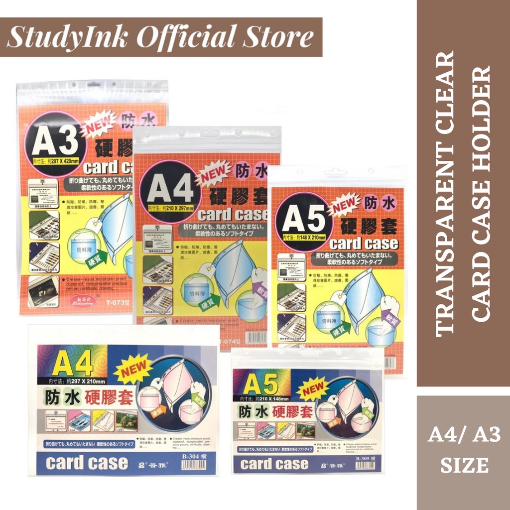 TRANSPARENT CLEAR CARD CASE HOLDER A3/ A4 & A5 SIZE | Shopee Malaysia