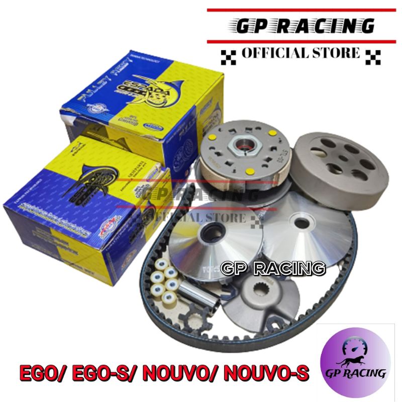 Pulley set Ego Egos Nouvo Nouvo s Front Rear Pulley with Roller, Belt, Housing RACING / STANDARD ...