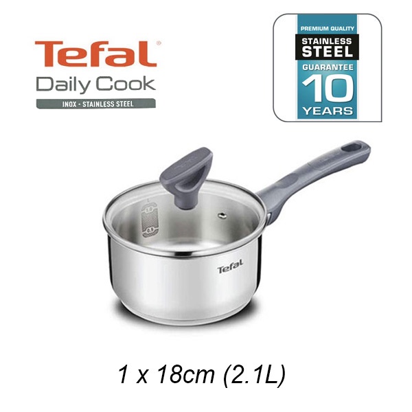 Tefal Daily Cook / Primary / Starter Stainless Steel Saucepan + Lid (16cm/18cm/20cm/24cm ...