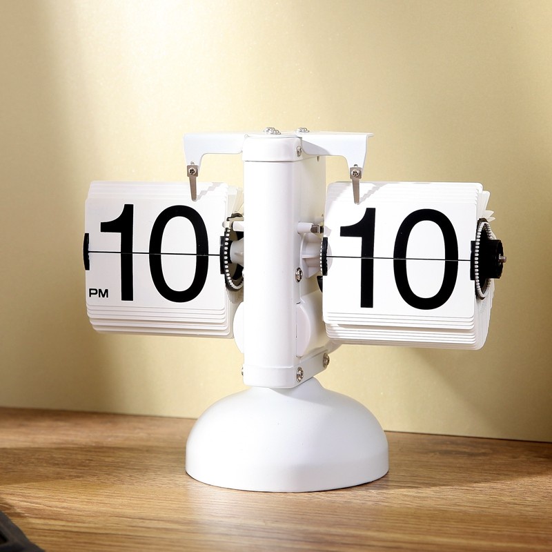 Creative Automatic Page Turning Clock Digital Retro Decoration Desktop ...
