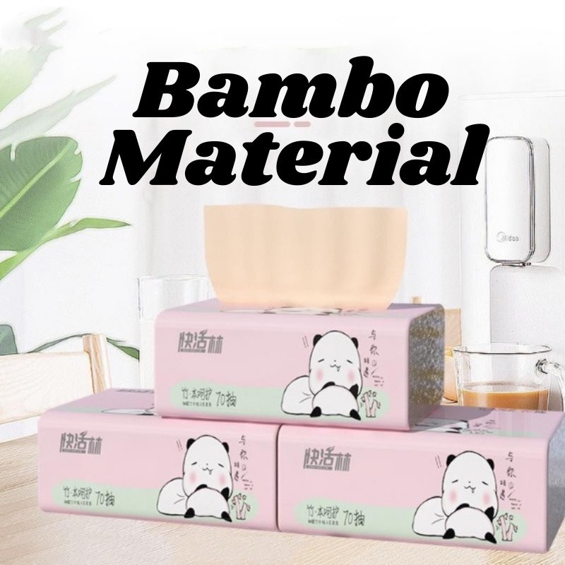 Bamboo Tissue Soft Facial Tisu baby kids adult (70ply 3sheet) | Shopee ...