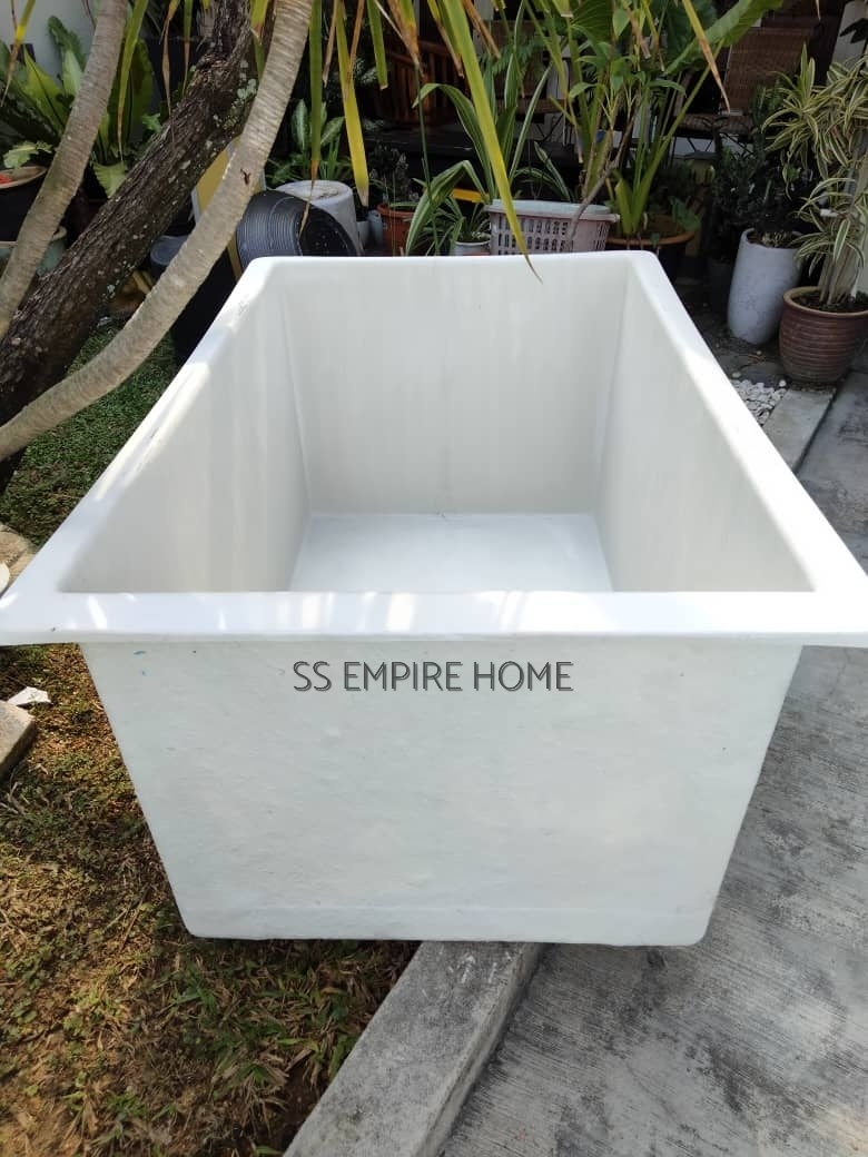 NEX 4 x2.5x2 White Fiberglass Fish Tank Water Pond Aquarium Heavy Duty ...