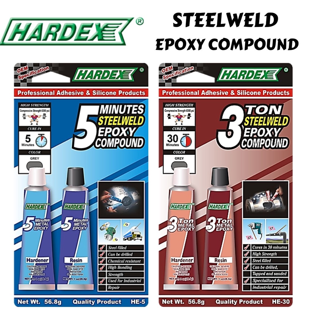 HARDEX Steelweld Epoxy Compound HE-5 & HE-30 (3TON) | Shopee Malaysia