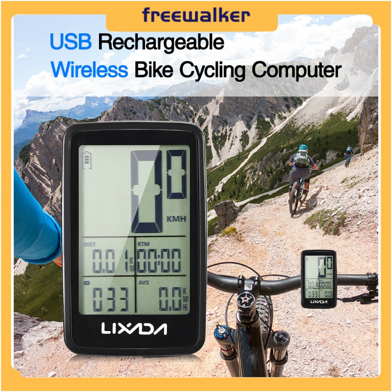 ⚡HOT Lixada USB Rechargeable Wireless Bike Cycling Computer Bicycle ...
