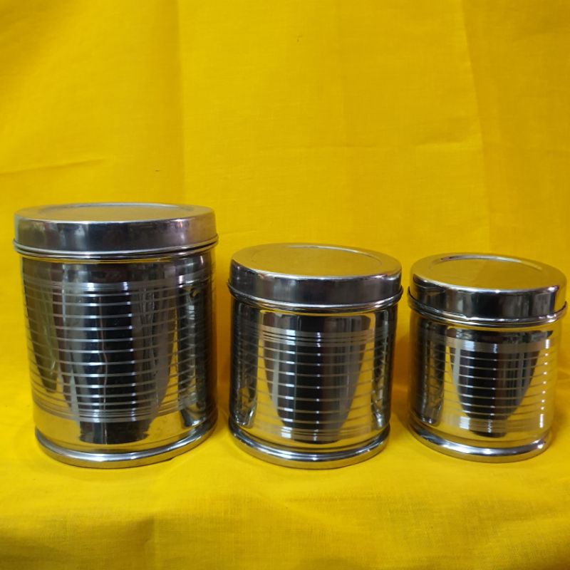 Food Container 3-Pcs (Stainless Steel) / Dappa With (Free Gift selagi ...