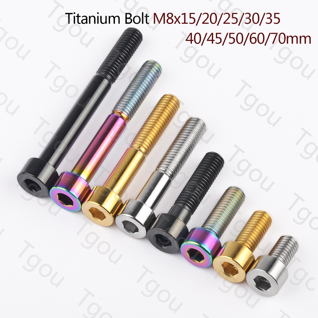 Tgou Titanium Bolts M8 x 15 20 25 30 35 40 45 50 60 70mm Allen Key Head Bolt Screws for Bicycle ...