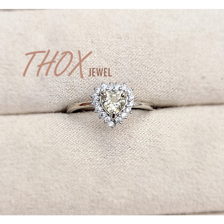 THOX JEWEL 🇲🇾 READY STOCK 🇲🇾 Lemon Quartz Adjustable Silver Plated Ring ...