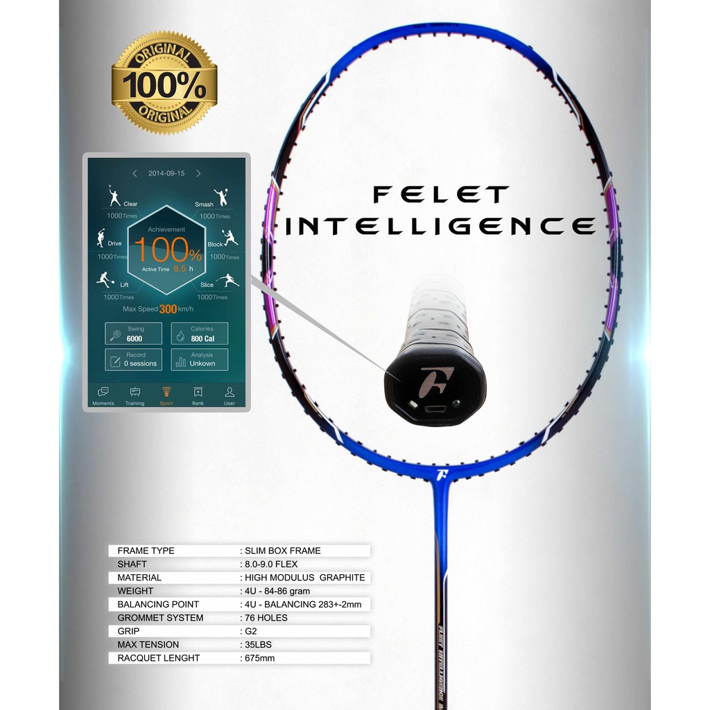FELET Intelligence Racket Purple/Blue/Orange - 100% Original by FLEET ...